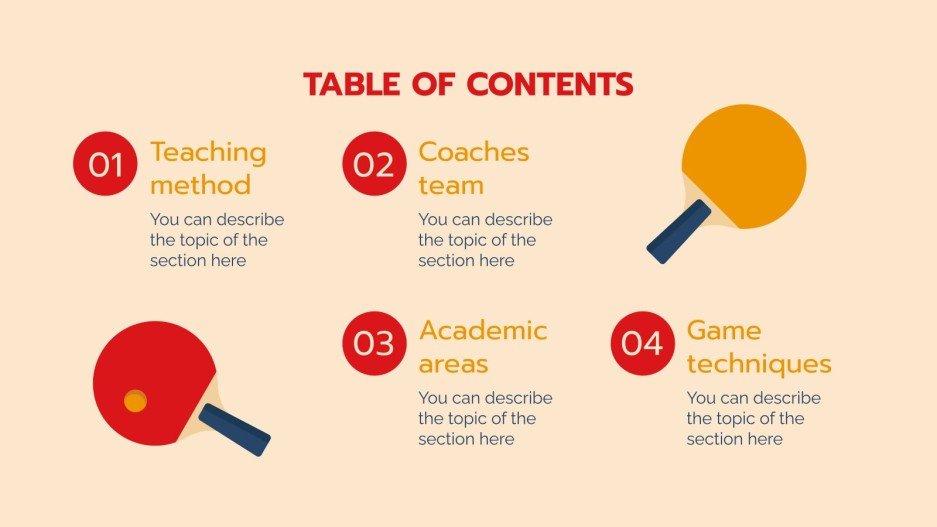 Ping Pong Sports Center Google Slides & PowerPoint template