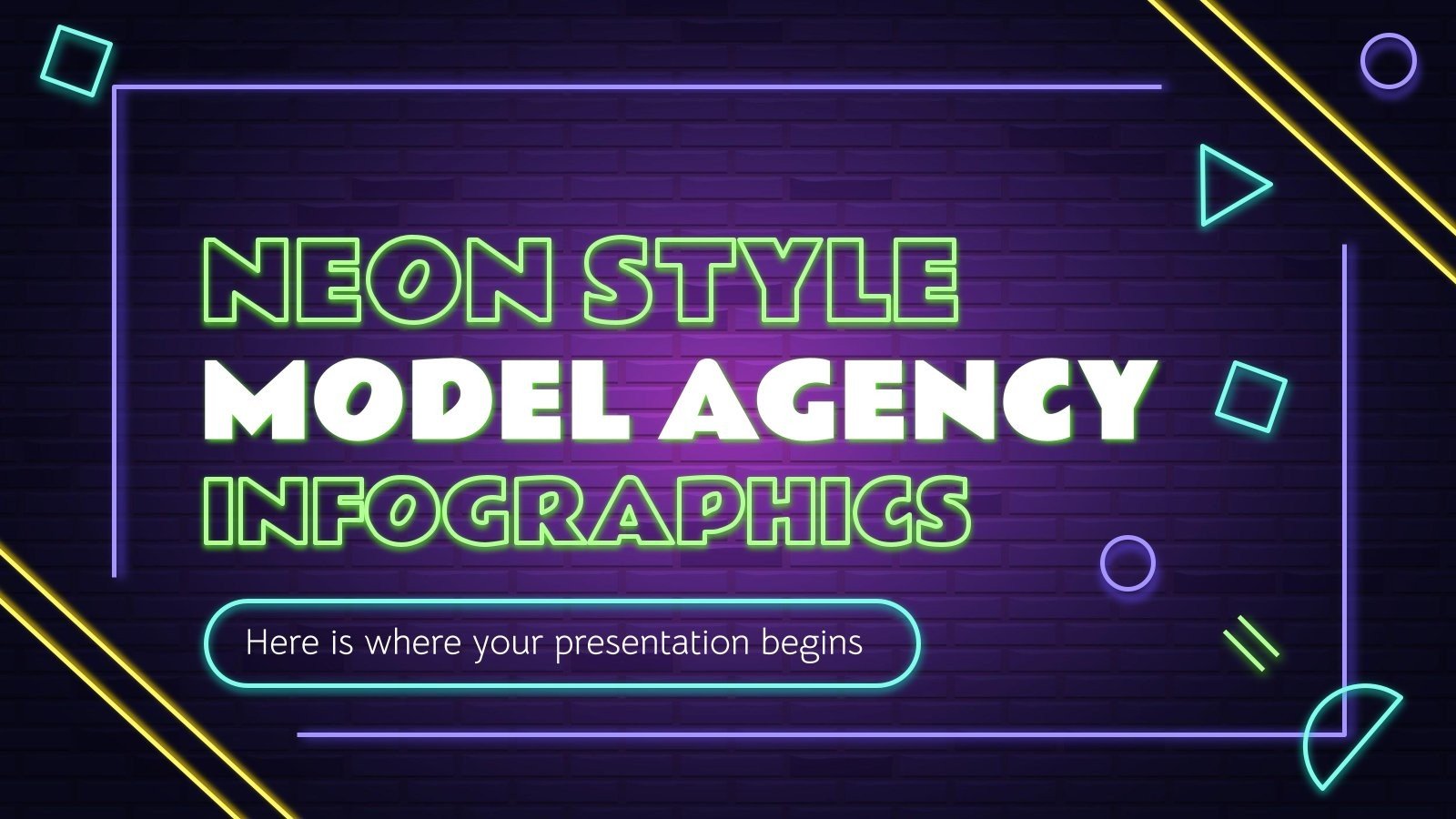 Neon Style Model Agency Infographics | Google Slides & PPT