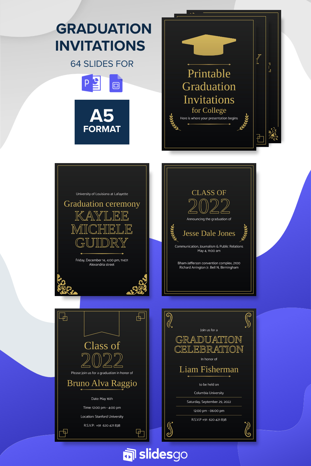 Printable Graduation Invitations | Google Slides & PowerPoint