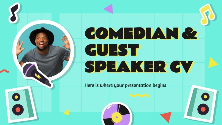 Comedian & Guest Speaker CV | Google Slides and PowerPoint