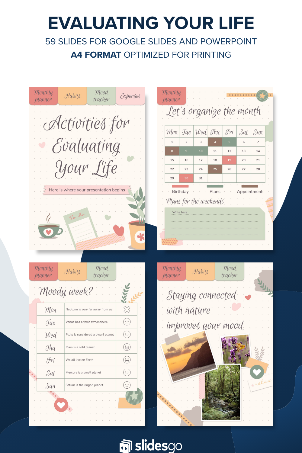 Activities for Evaluating Your Life | Google Slides & PPT