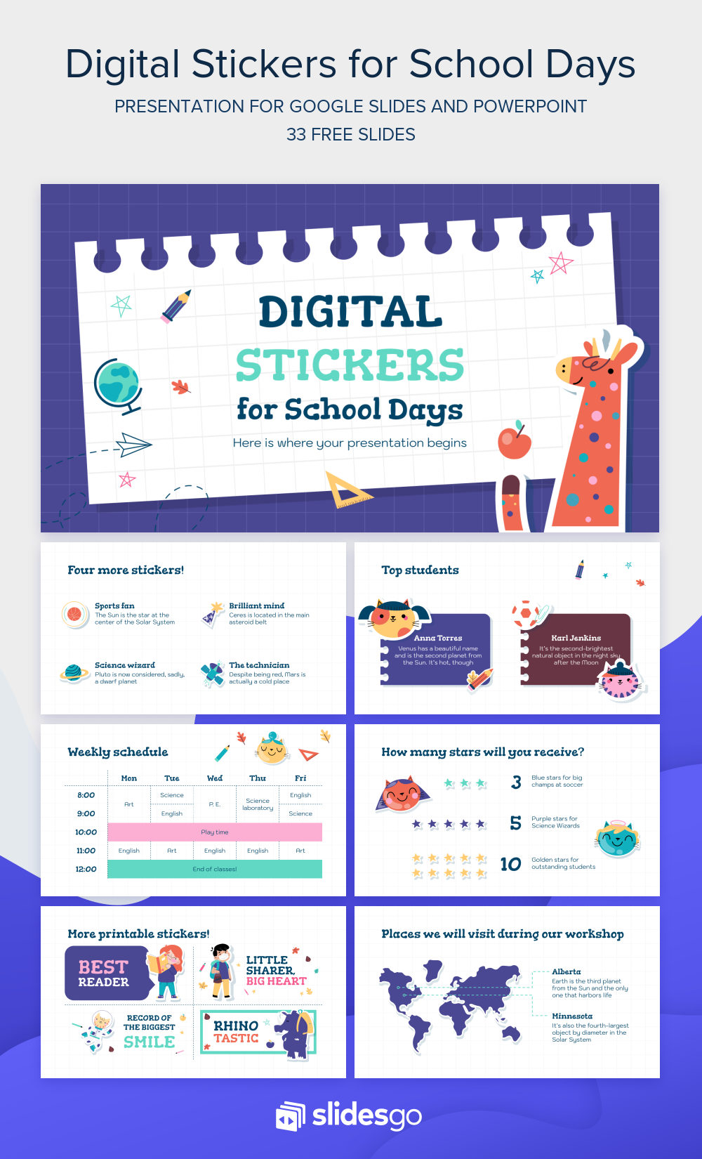 Digital Stickers for School Days Google Slides & PowerPoint