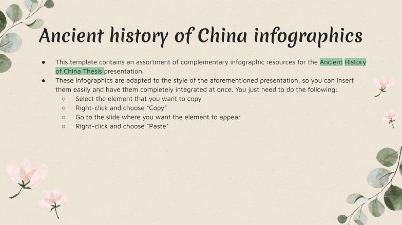 Ancient History of China Thesis Infographics | Google Slides