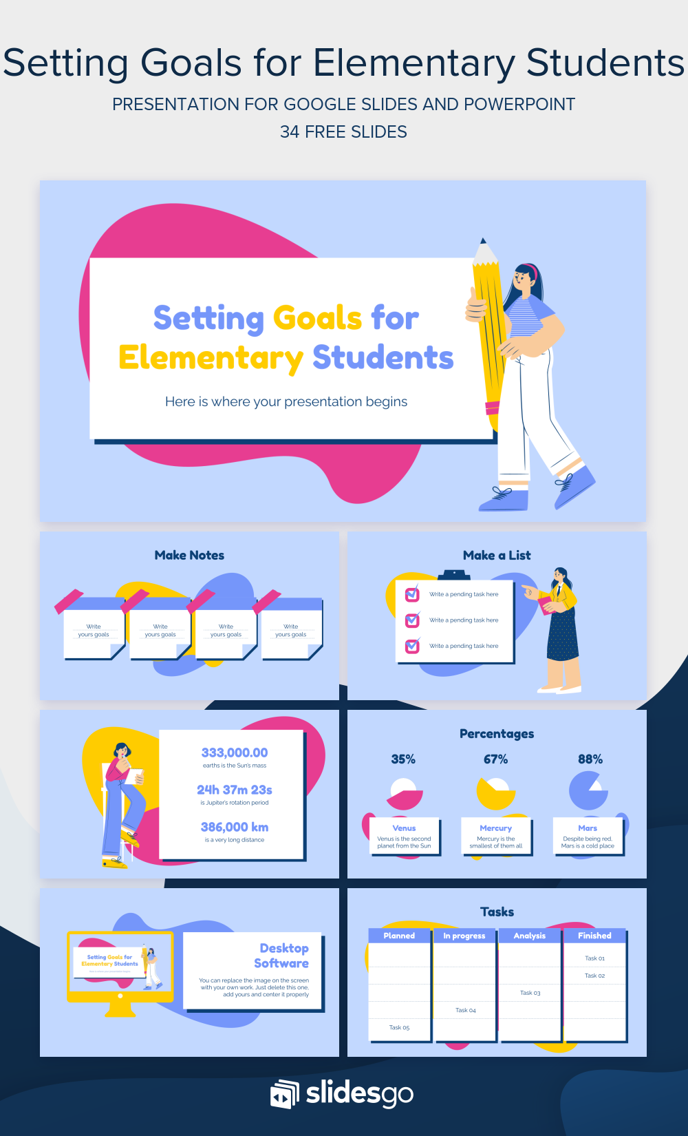 Setting Goals for Elementary Students | Google Slides & PPT