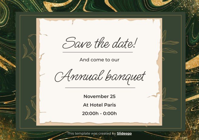Luxury Banquet Invitations | Google Slides and PowerPoint