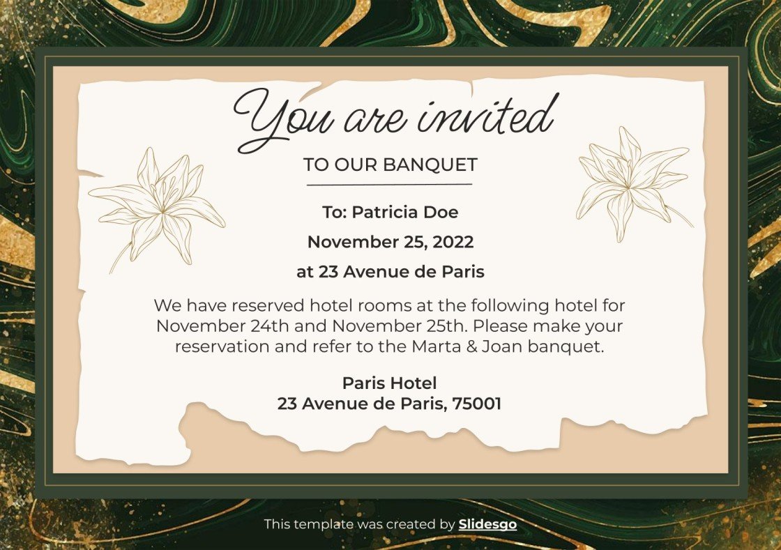 Luxury Banquet Invitations | Google Slides and PowerPoint