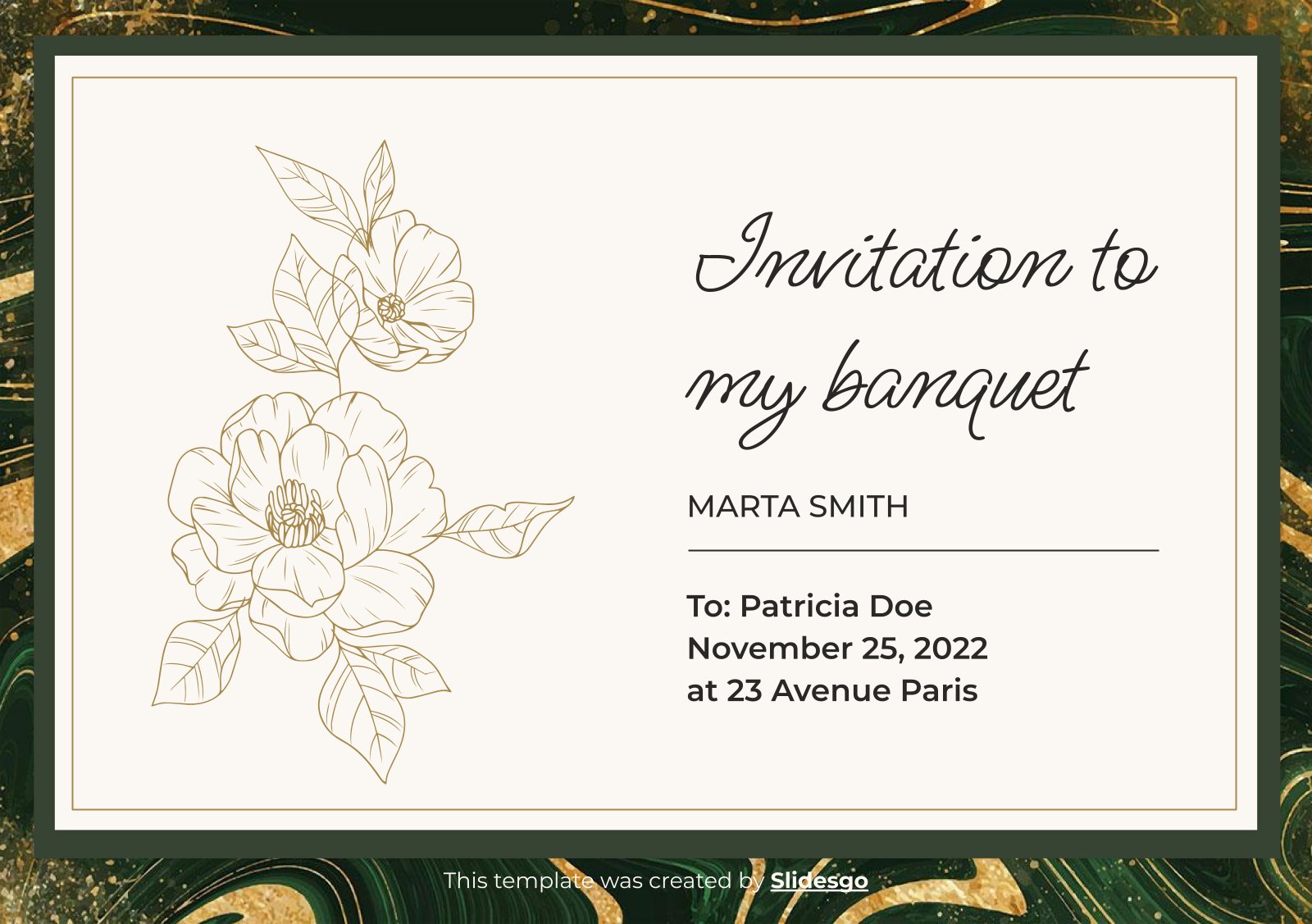 Luxury Banquet Invitations | Google Slides and PowerPoint