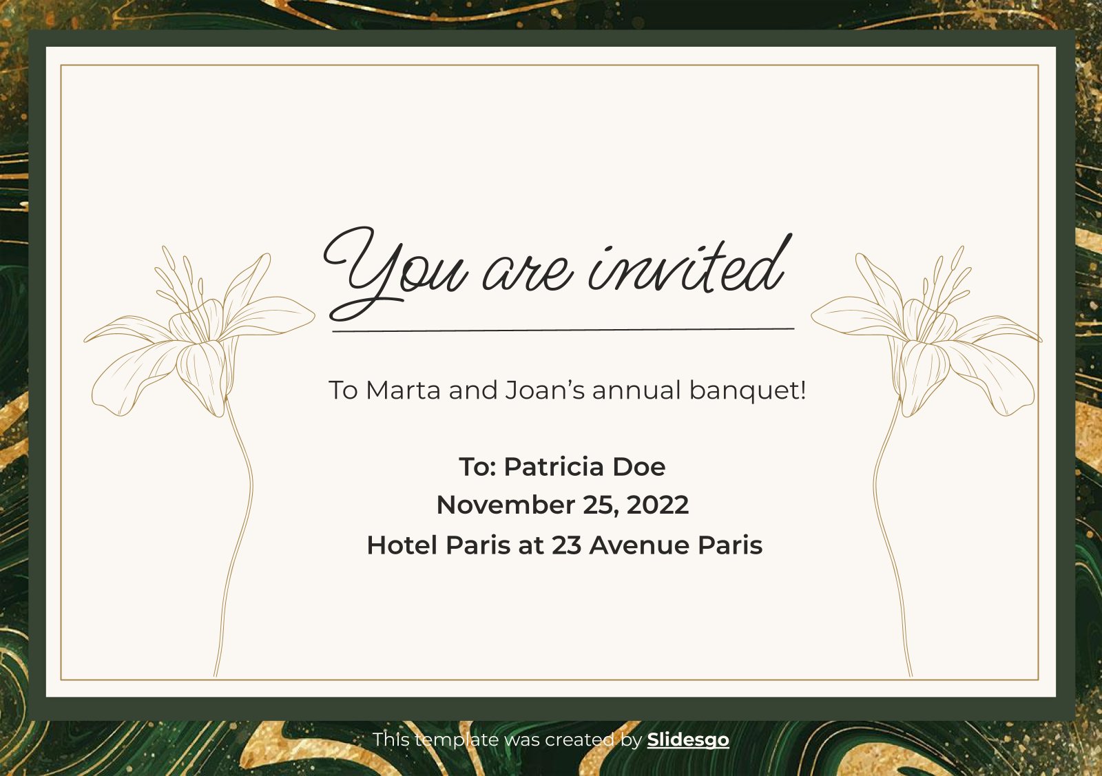 Luxury Banquet Invitations | Google Slides and PowerPoint