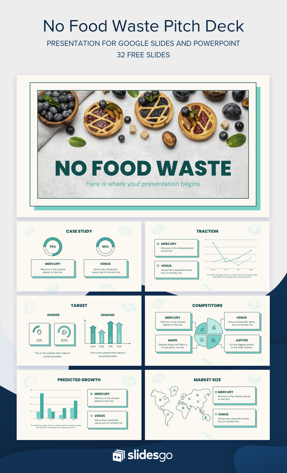No Food Waste Pitch Deck | Google Slides & PPT theme