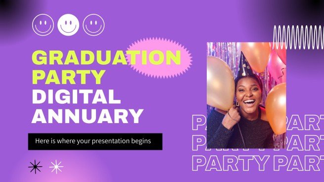Graduation Party Digital Photo Album Google Slides and PowerPoint Template