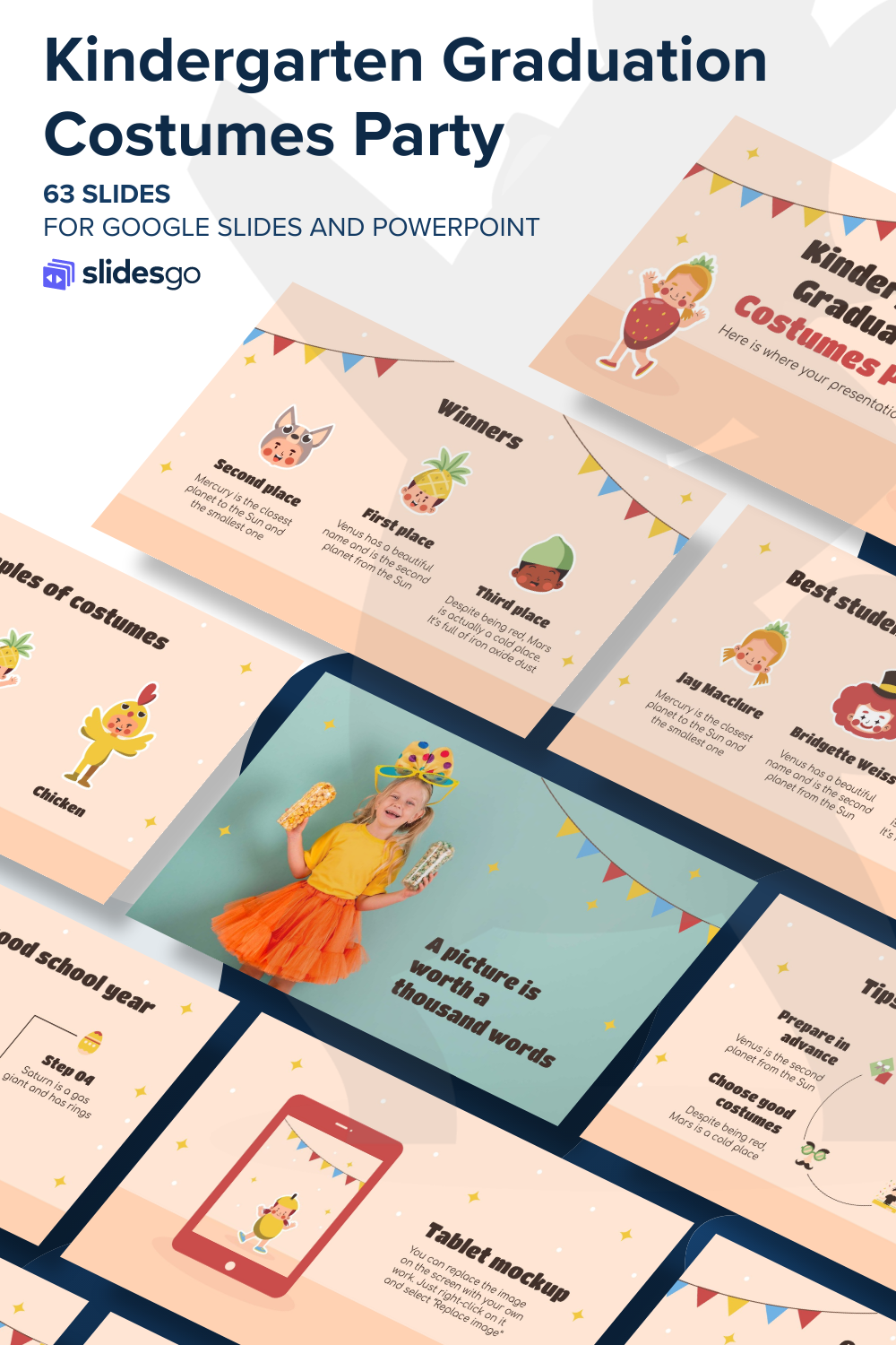 Kindergarten Graduation Costumes Party | Google Slides & PPT