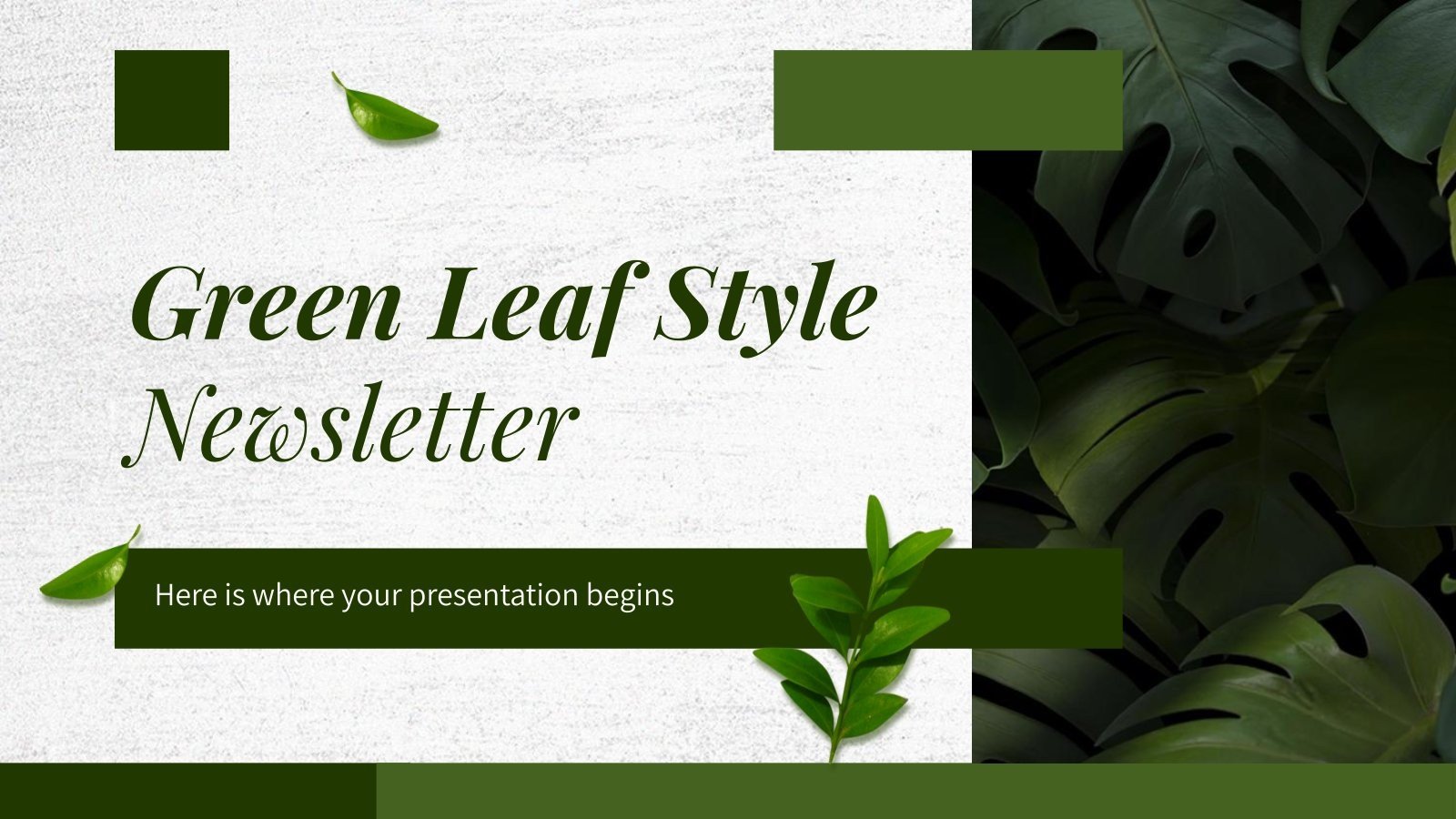 Green Leaf Style Newsletter | Google Slides and PowerPoint