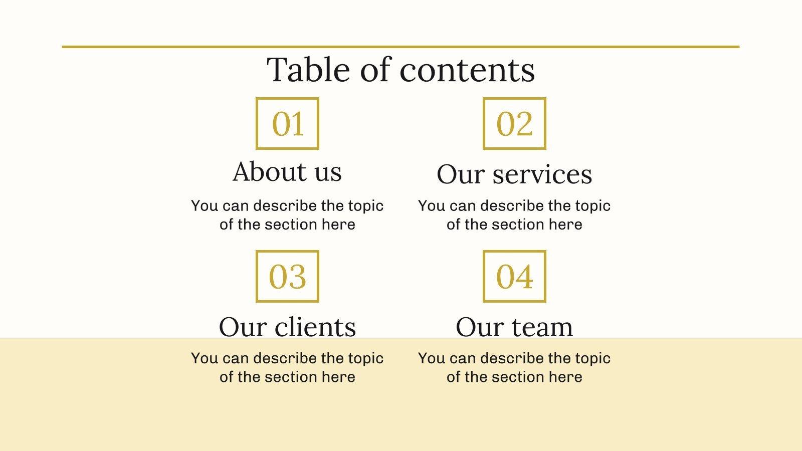 Minimalist Gold & Cream Slides Agency | Google Slides & PPT