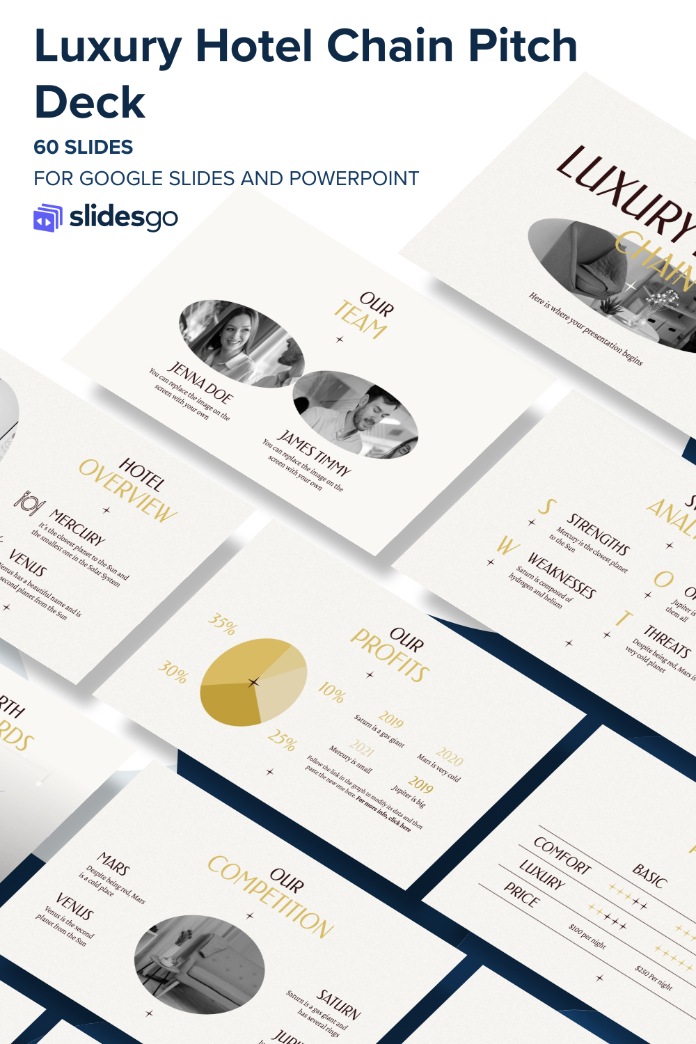 Luxury Hotel Chain Pitch Deck | Google Slides and PowerPoint