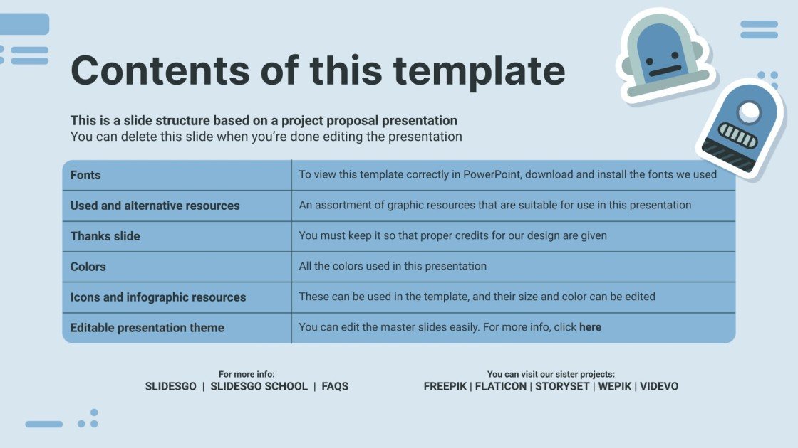 Propuesta de proyecto de robot humanoide | Google Slides y PPT