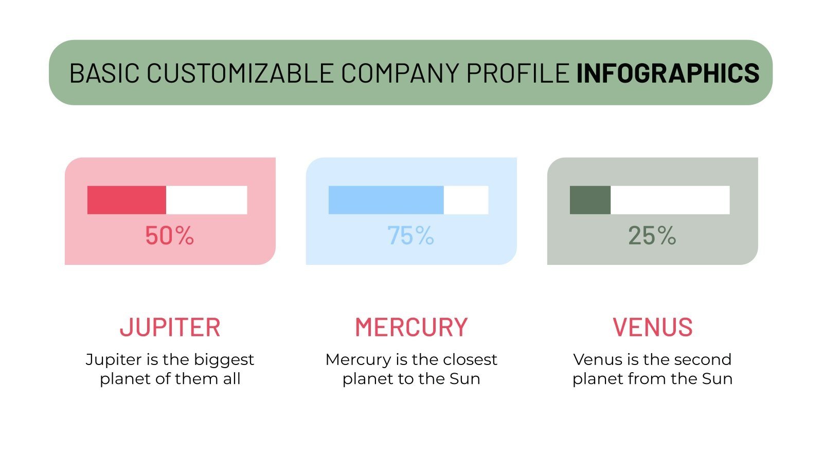 Basic Customizable Company Profile Infographics | Google Slides