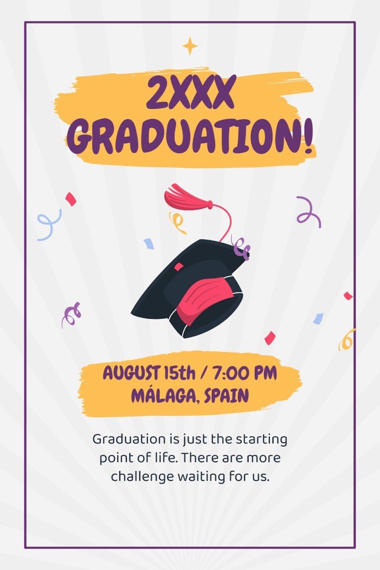 Invitaciones de graduación imprimibles para todos los niveles