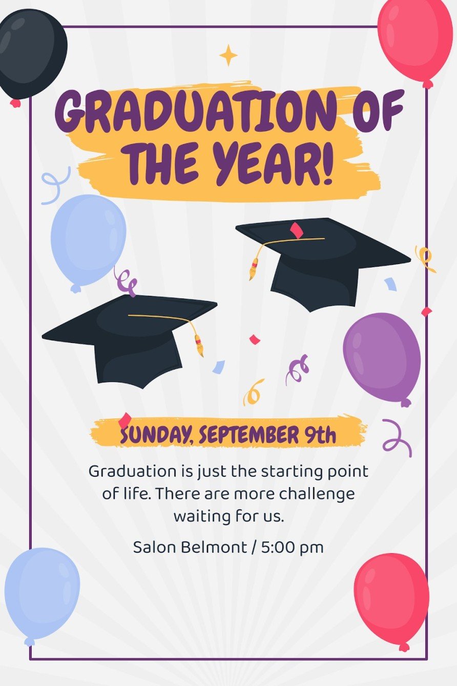 Invitaciones de graduación imprimibles para todos los niveles