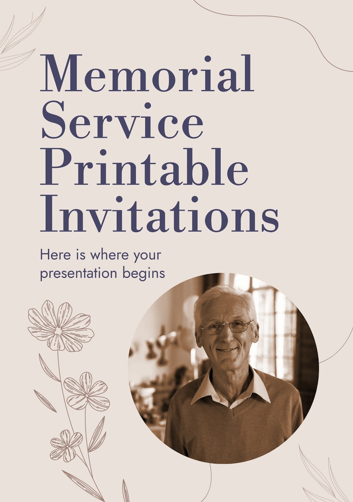 Memorial Service Printable Invitations | Google Slides and PPT