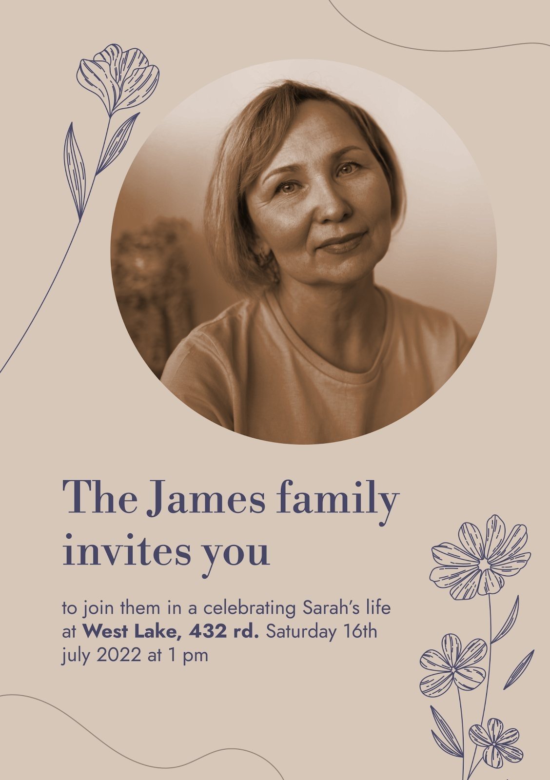 Memorial Service Printable Invitations | Google Slides and PPT