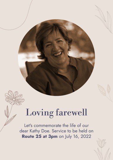 Memorial Service Printable Invitations | Google Slides and PPT