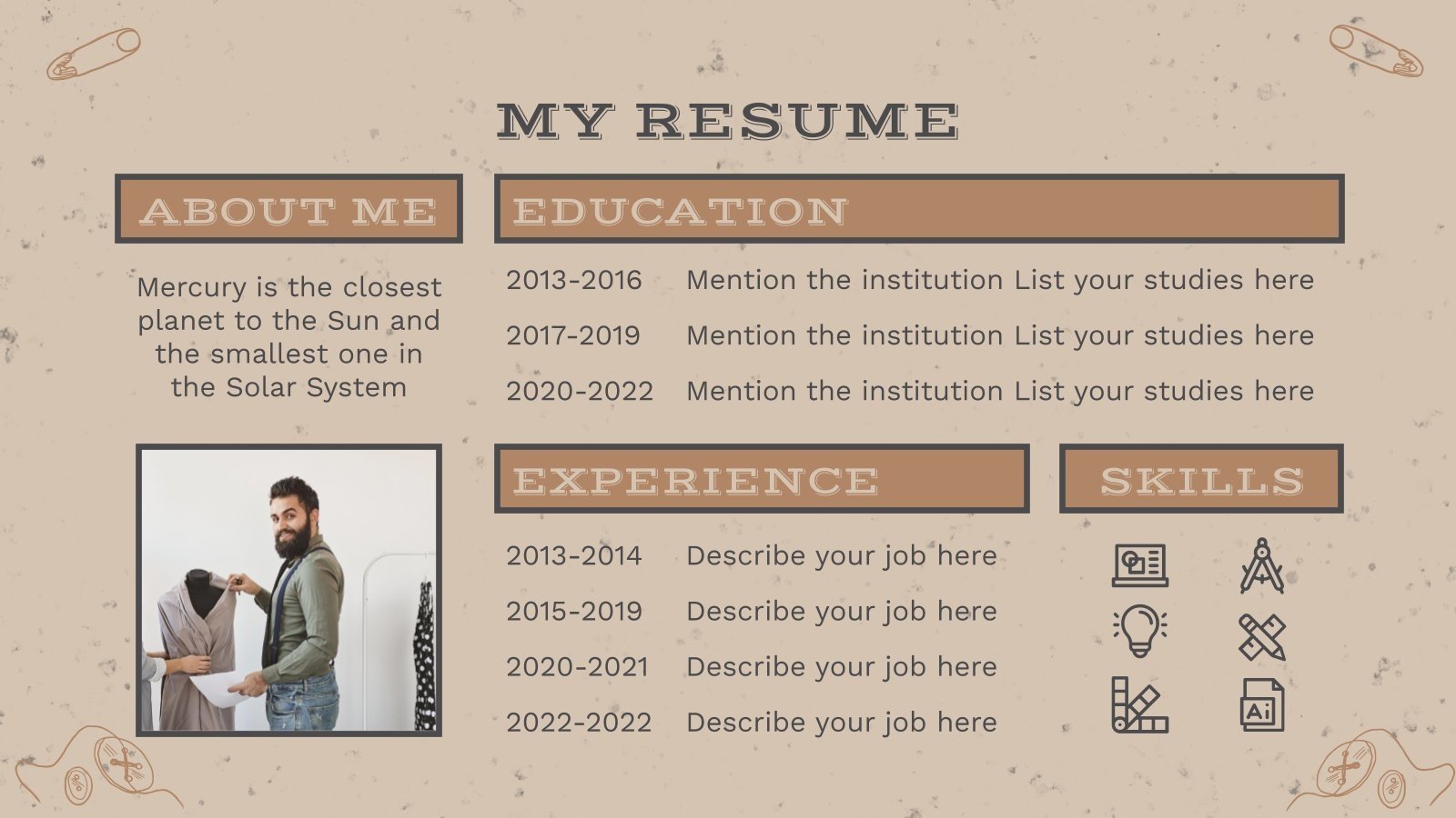 Men's Tailor Portfolio | Google Slides & PowerPoint template