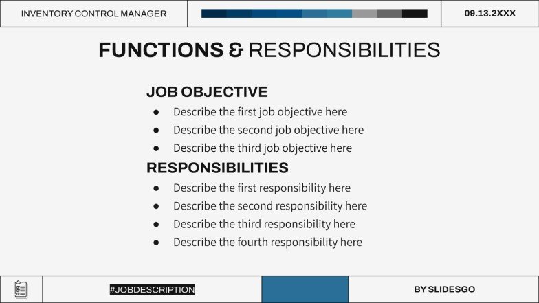 Inventory Control Manager Job Description | Google Slides