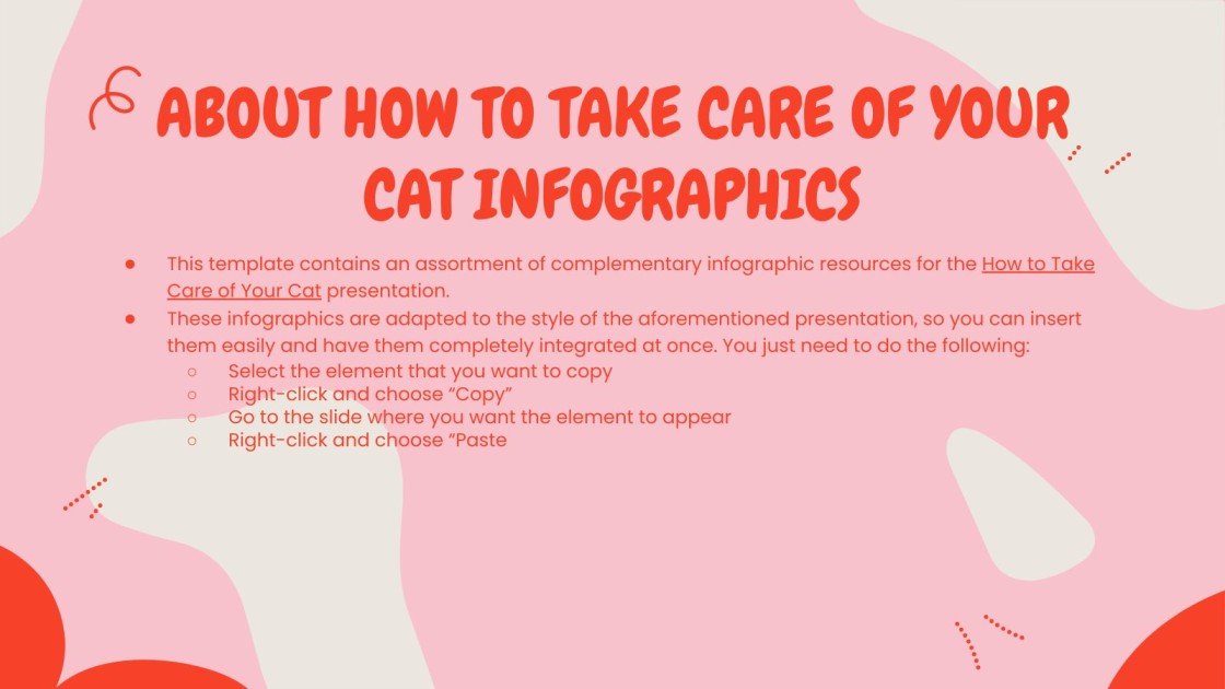 How to Take Care of Your Cat Infographics | Google Slides