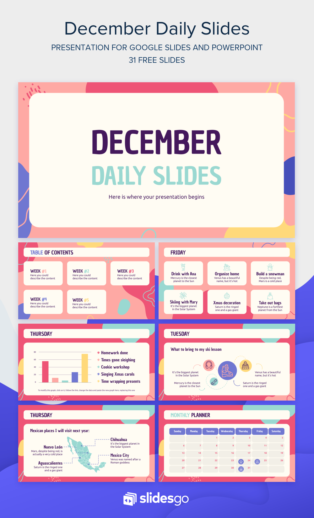 December Daily Slides Google Slides and PPT template