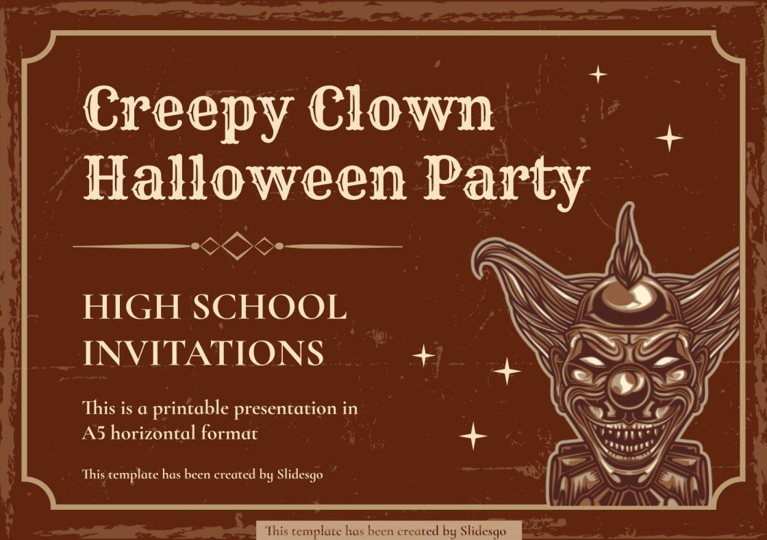Creepy Clown Halloween Party High School Invitations
