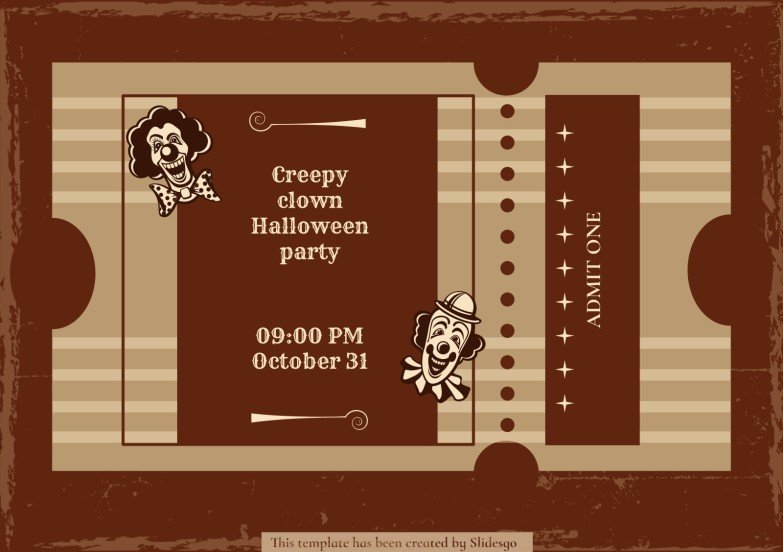 Creepy Clown Halloween Party High School Invitations