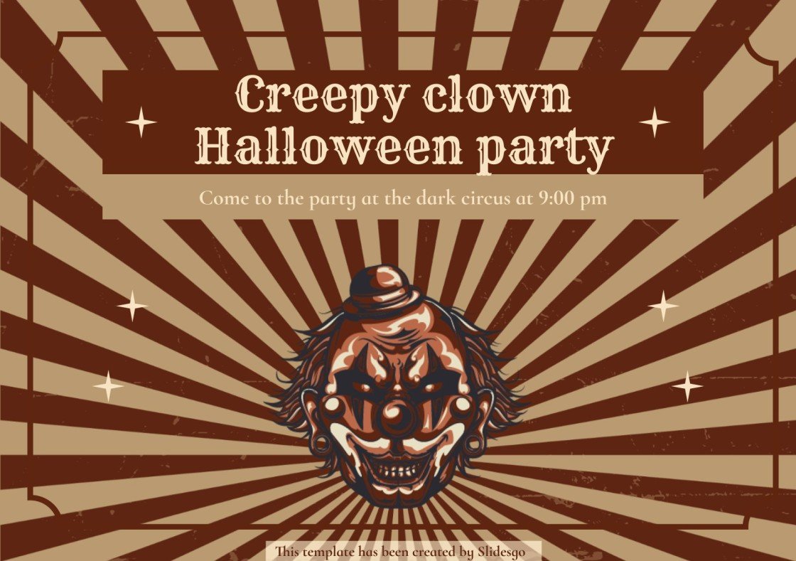 Creepy Clown Halloween Party High School Invitations