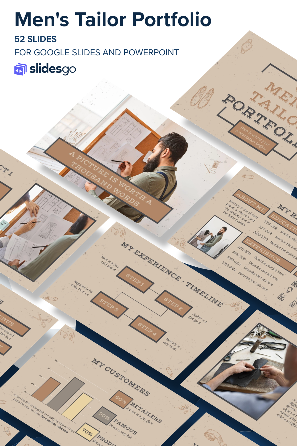 Men's Tailor Portfolio | Google Slides & PowerPoint template