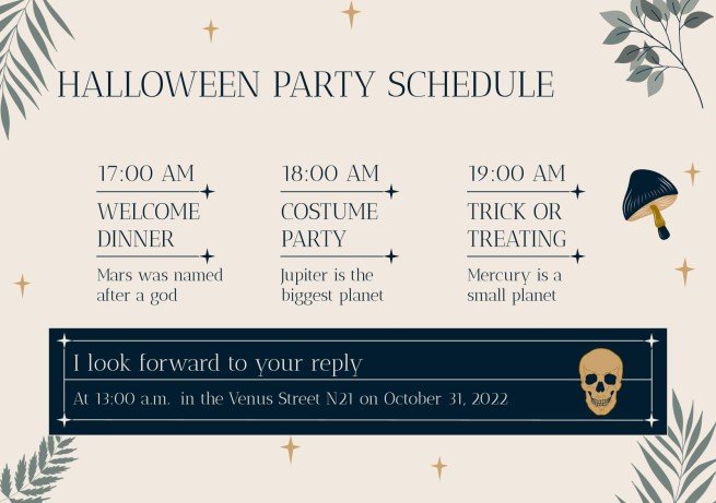 Halloween High School Party Invitations | Google Slides & PPT