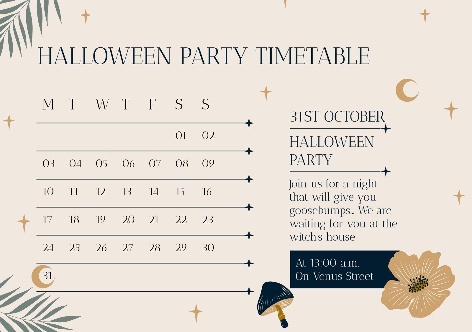 Halloween High School Party Invitations | Google Slides & PPT