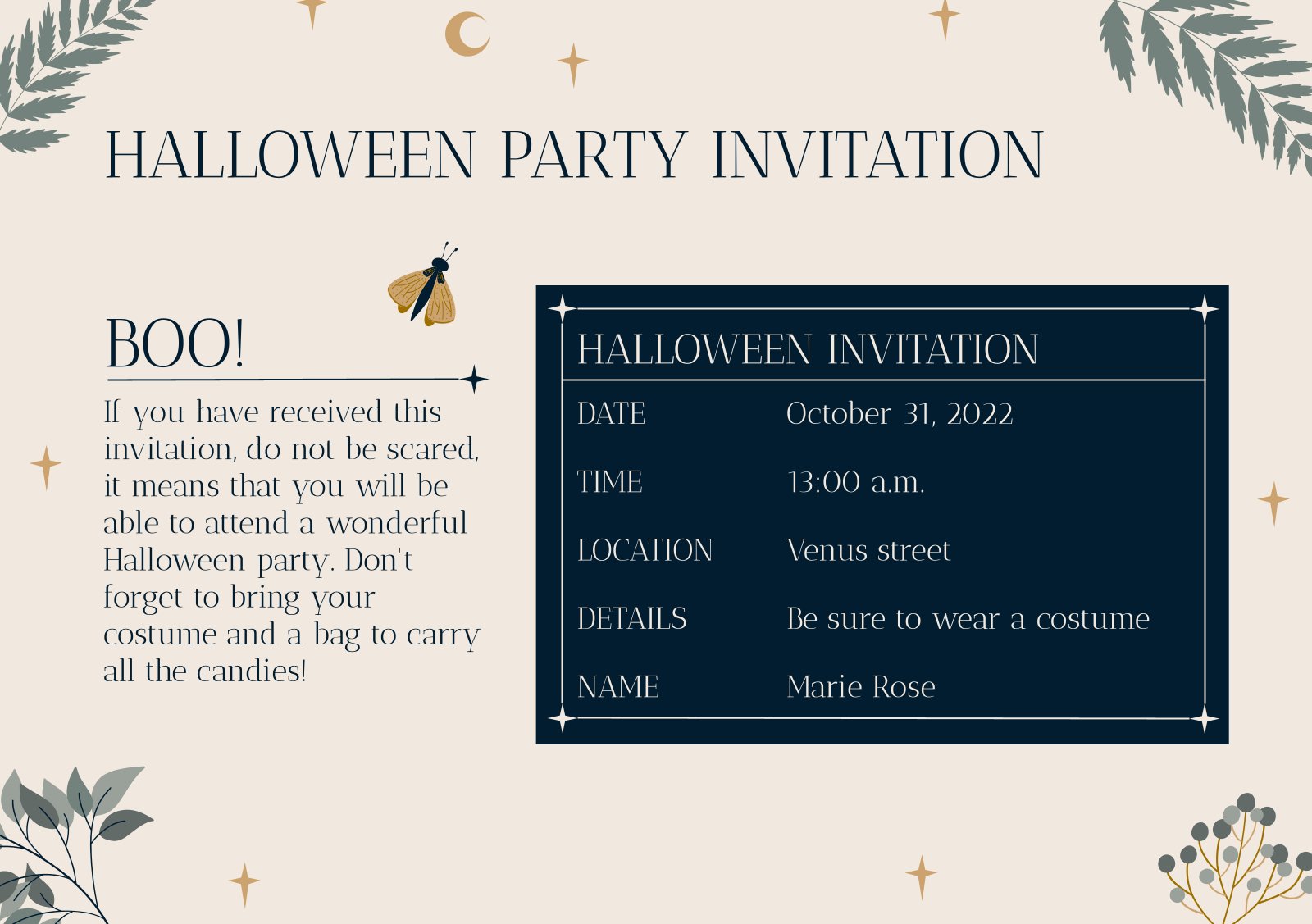 Halloween High School Party Invitations | Google Slides & PPT
