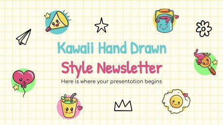 Newsletter de style Kawaii avec des dessins | Google Slides