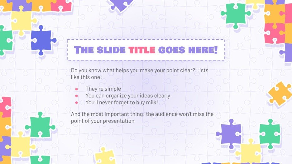 Jigsaw Puzzle Pieces Theme for Education | Google Slides & PPT