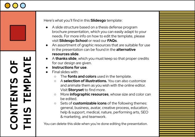 Abstract Lines Thesis Defense Program Brochure | Google Slides
