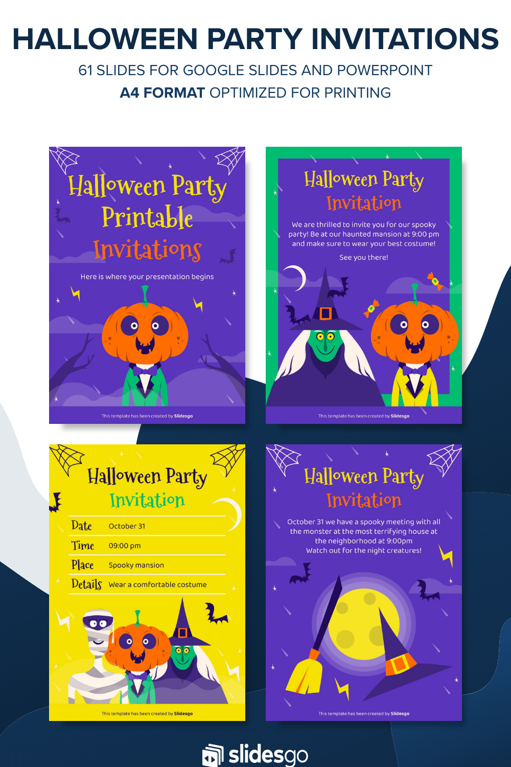 Halloween Party Printable Invitations | Google Slides & PPT