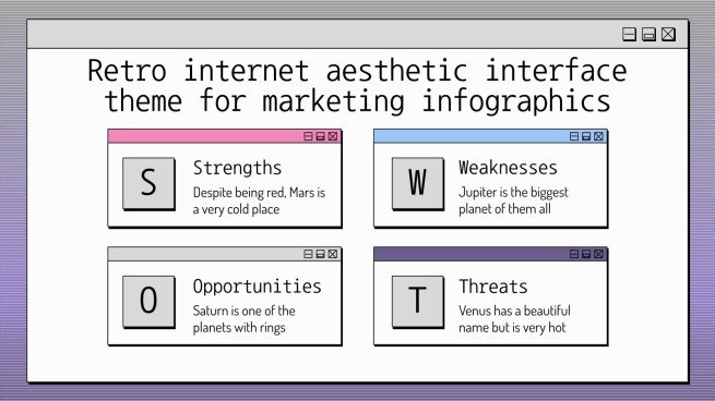 Retro Aesthetic Interface Theme for Marketing Infographics