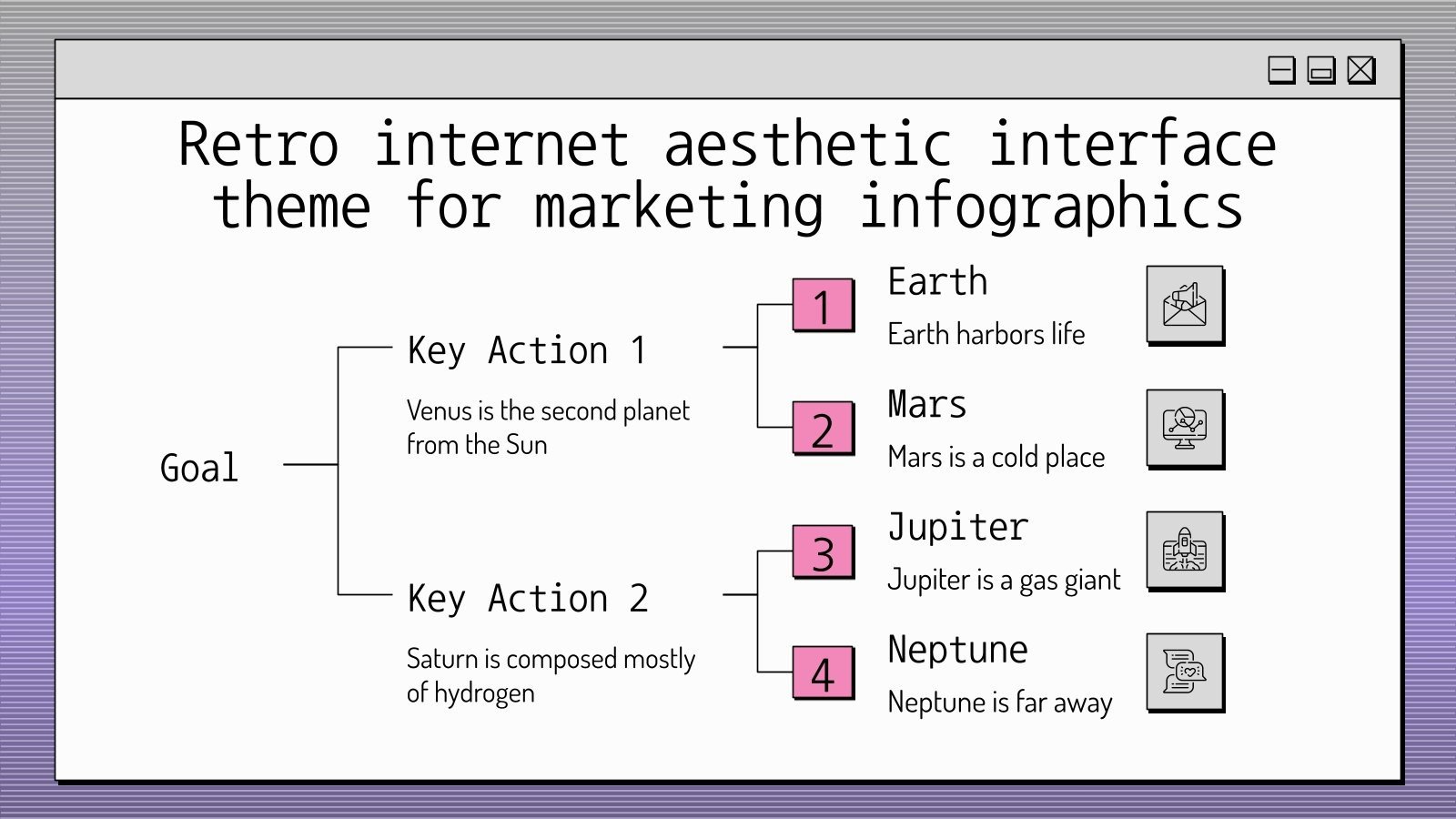 Retro Aesthetic Interface Theme for Marketing Infographics