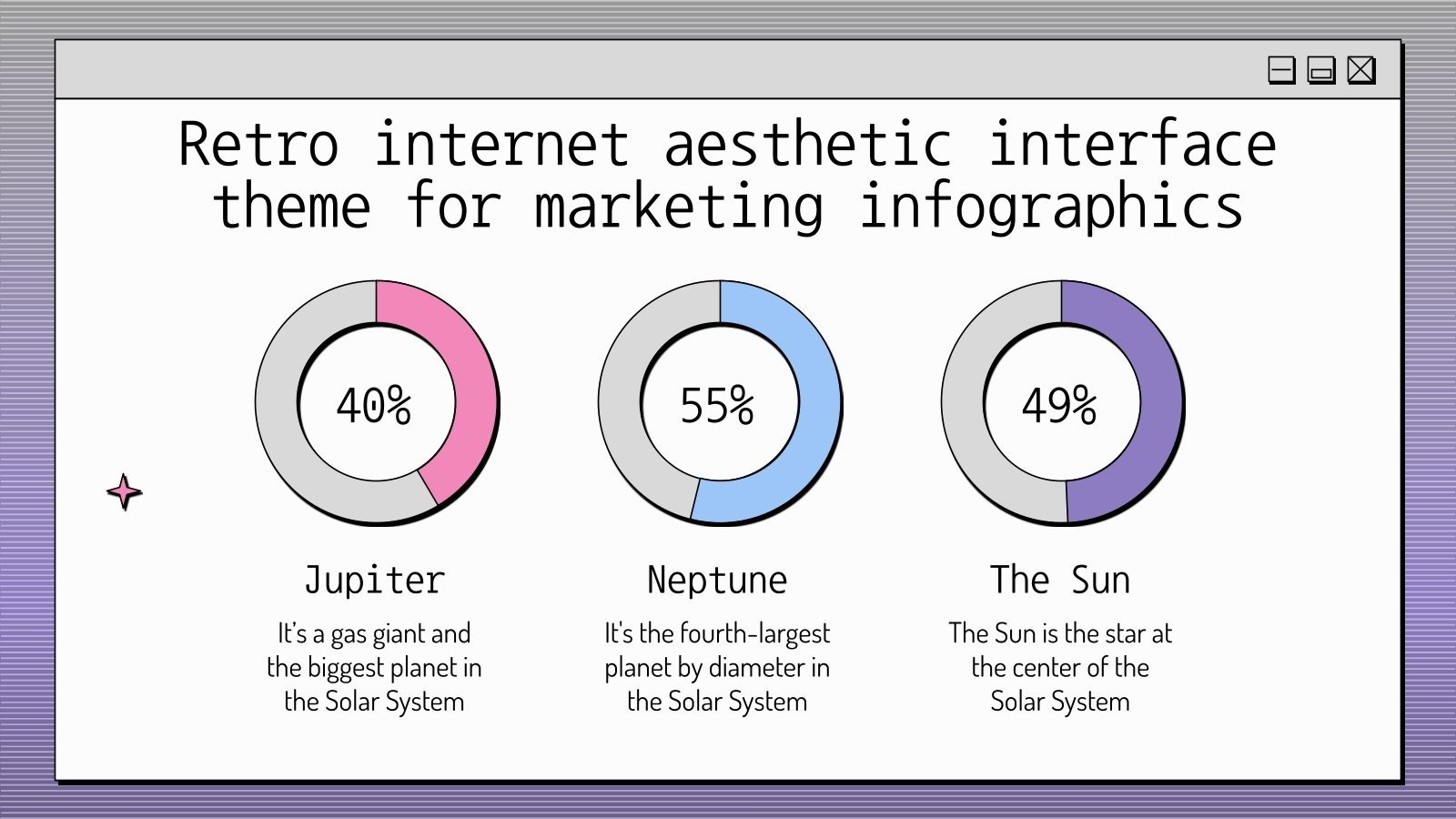 Retro Aesthetic Interface Theme for Marketing Infographics