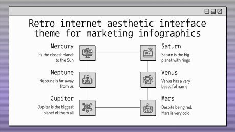 Infográficos para marketing com estética de interface retrô