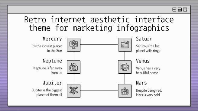 Retro Aesthetic Interface Theme for Marketing Infographics