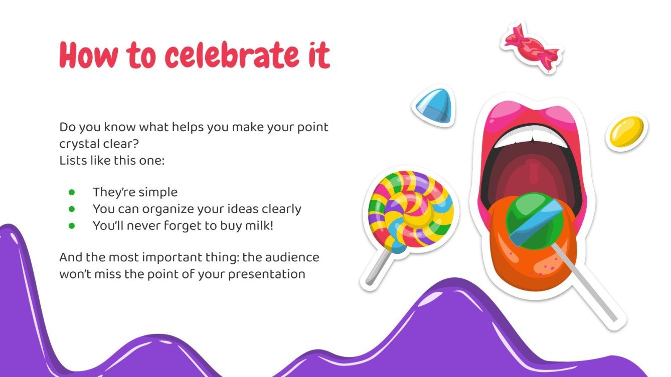 Célébrons la Journée nationale des bonbons ! | Google Slides