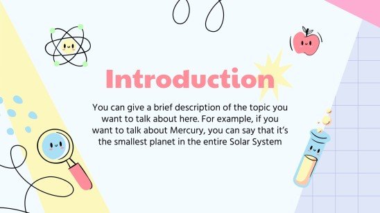 Leçon de science pastel mignonne pour l'école intermédiaire