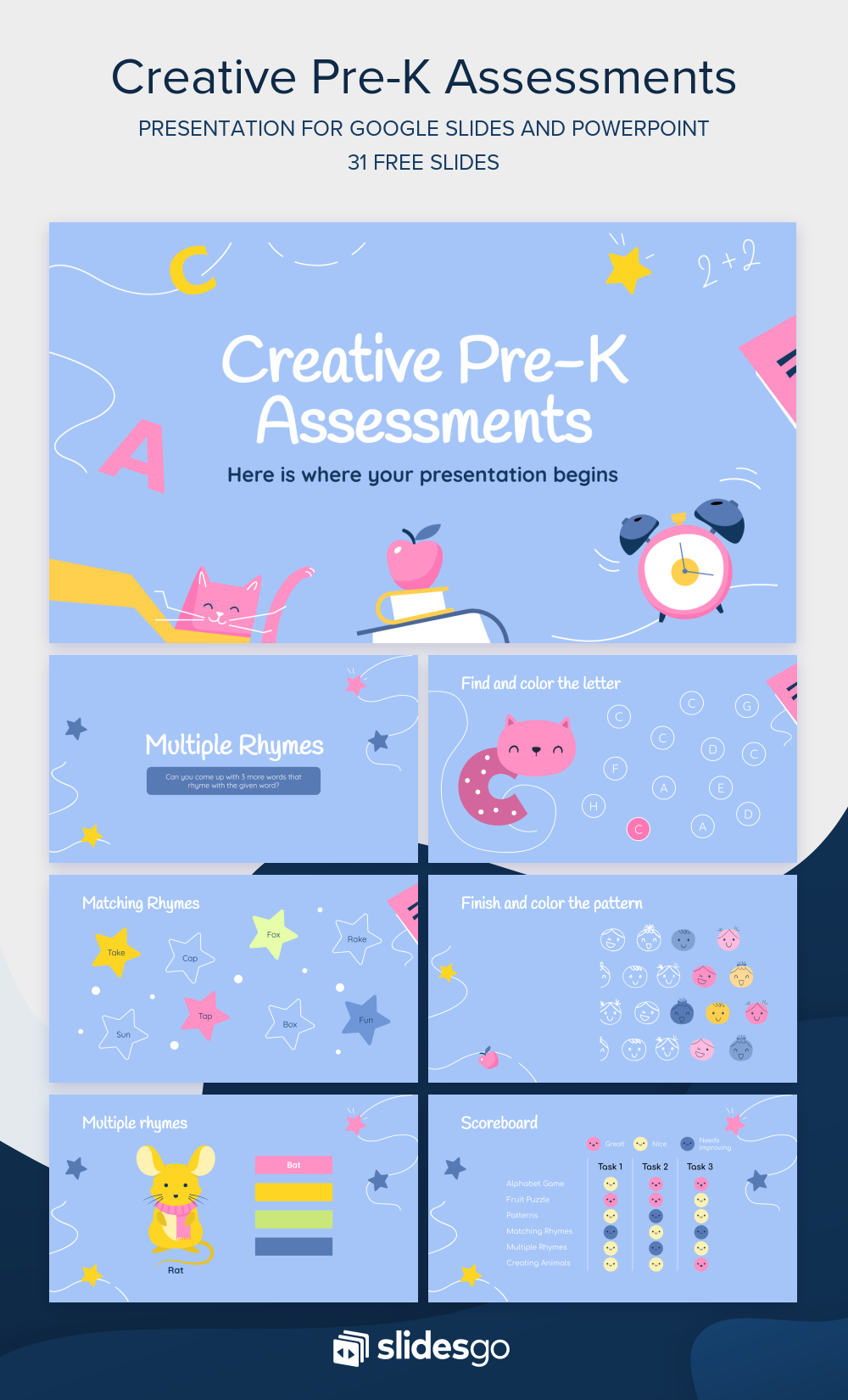 Creative Pre-K Assessments Google Slides & PPT template