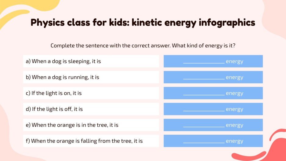 Physics Class for Kids: Kinetic Energy Infographics