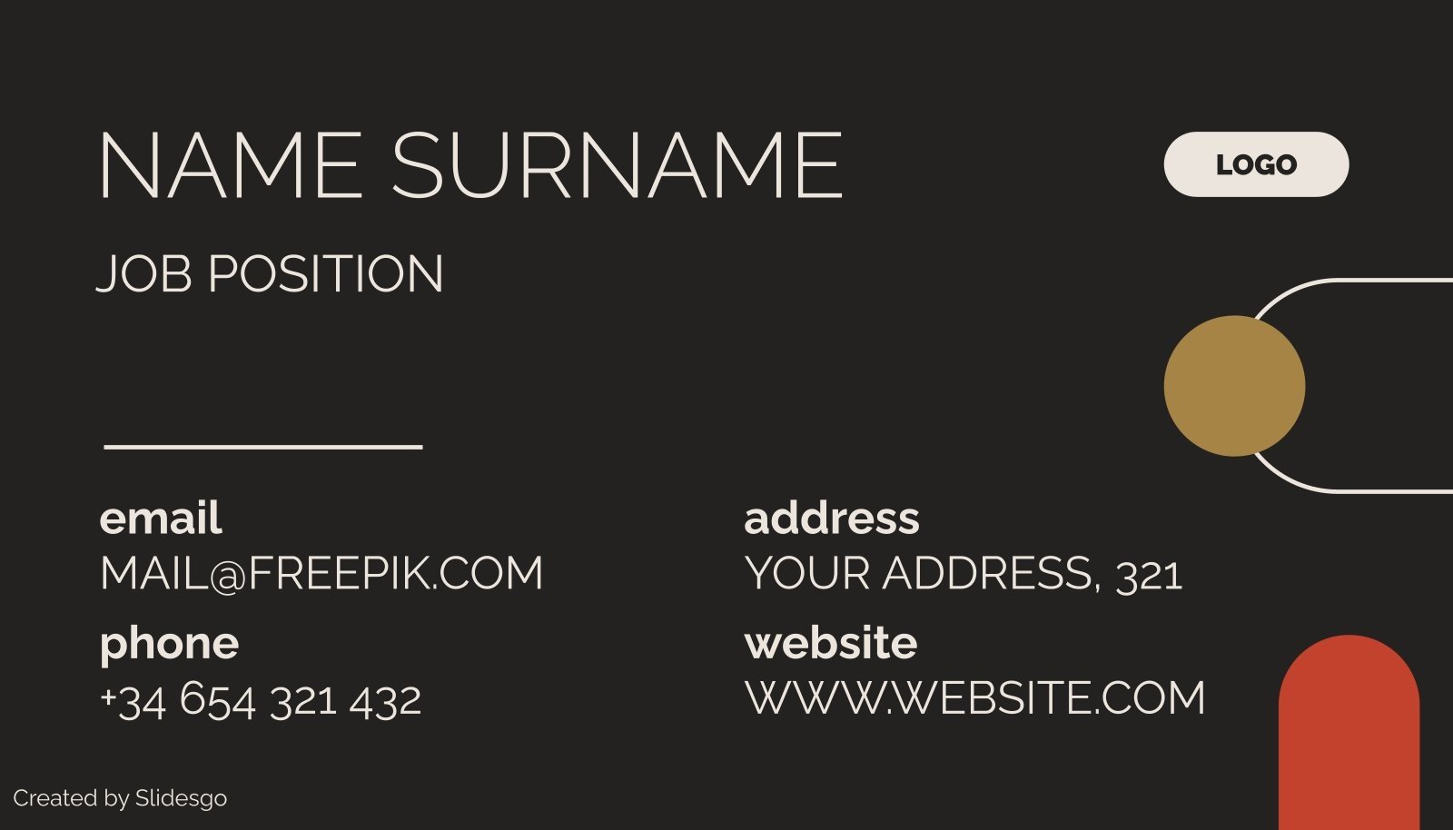 Simple Business Card | Google Slides & PowerPoint template